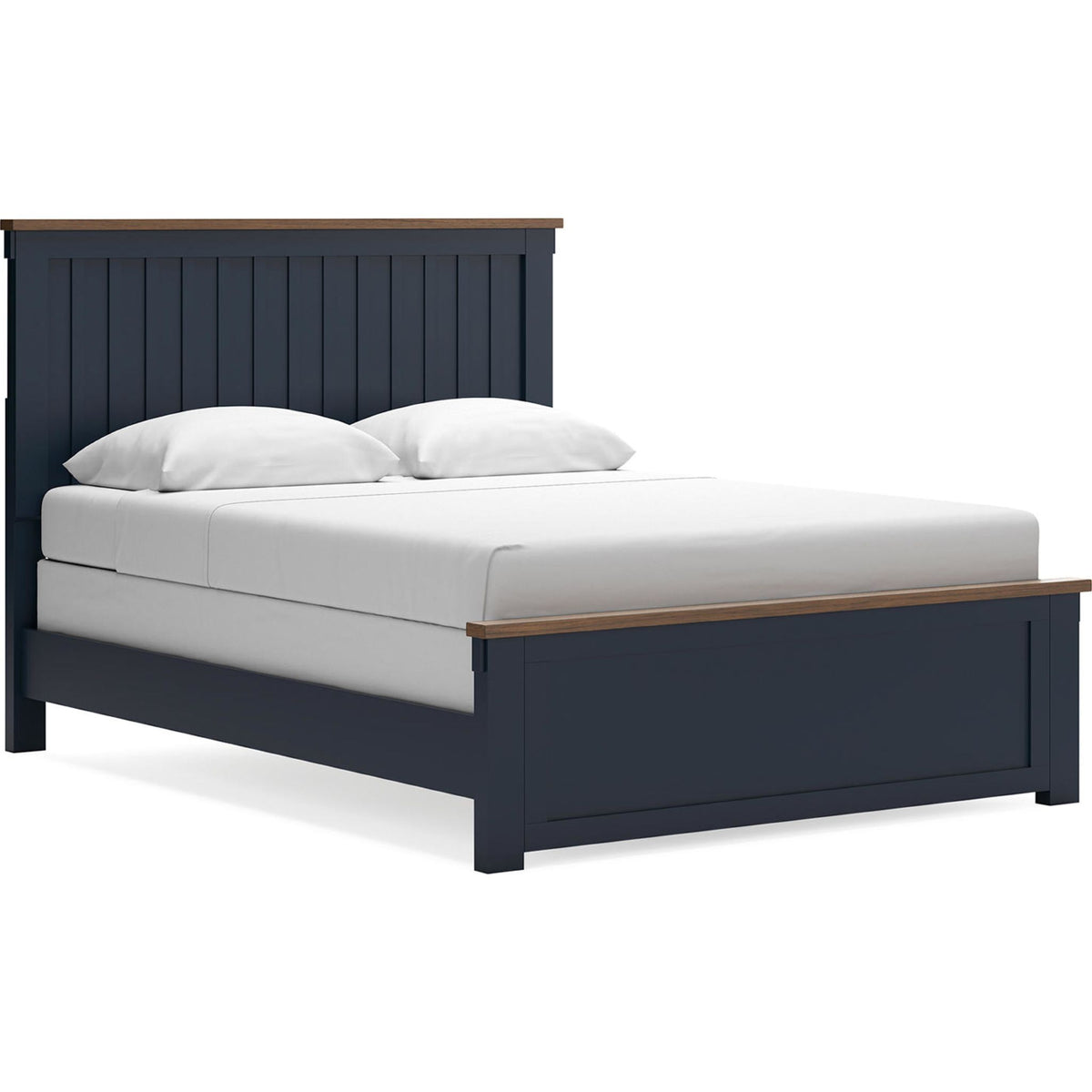 Landocken Queen Panel Bed - Blue/Brown| Furniture Villa