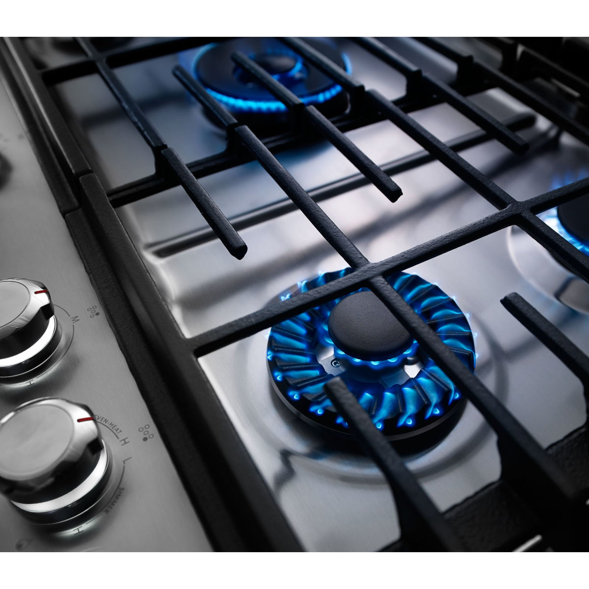 KitchenAid 36" Gas Cooktop (KCGS956ESS) - Stainless Steel | Furniture Villa